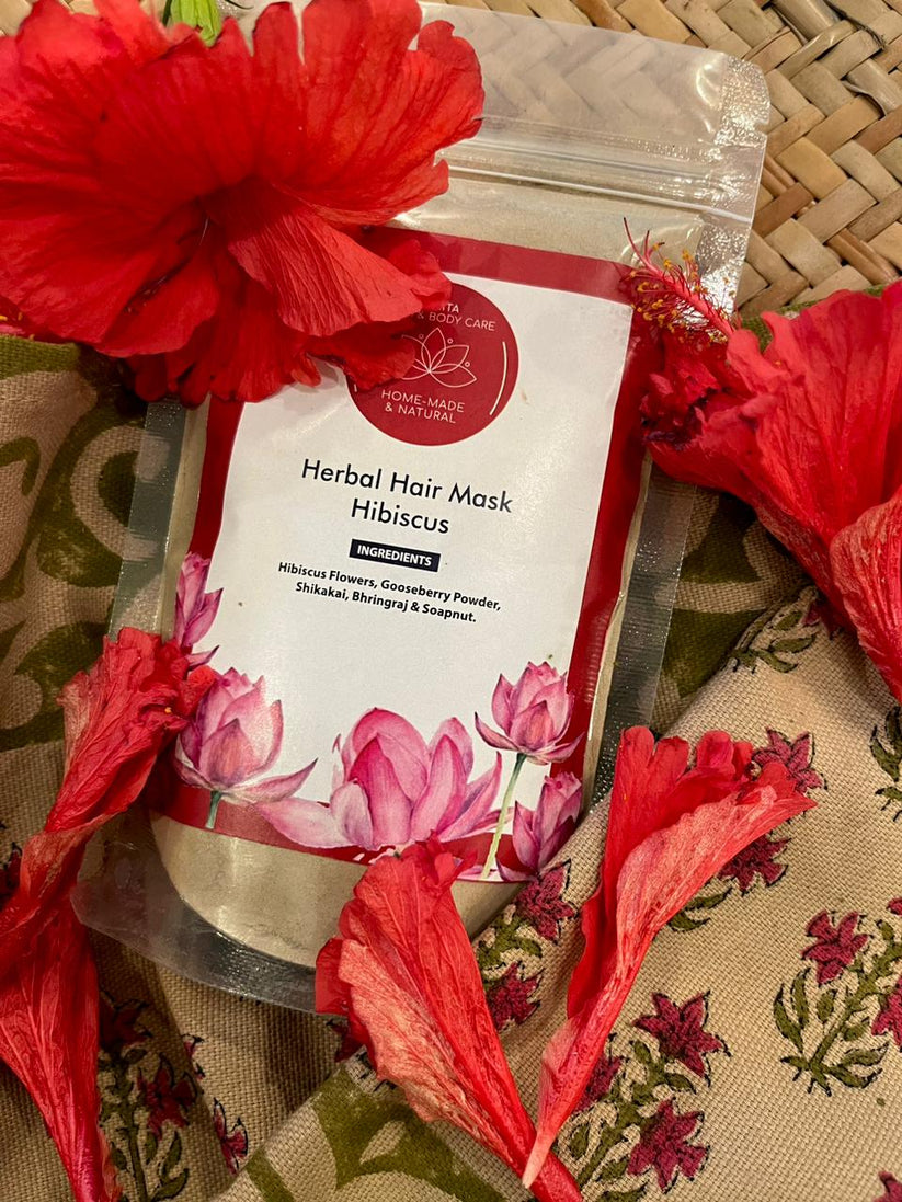 Hibiscus Herbal Hair Mask (Frizz control/ Softening) – Lalita Bath and ...